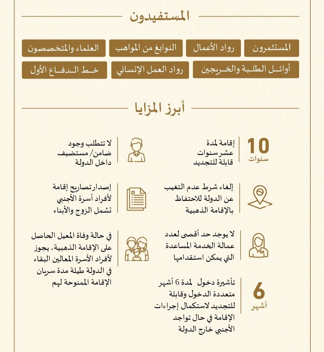 مميزات الإقامة الذهبية في الإمارات إليك 8 من أبرزها